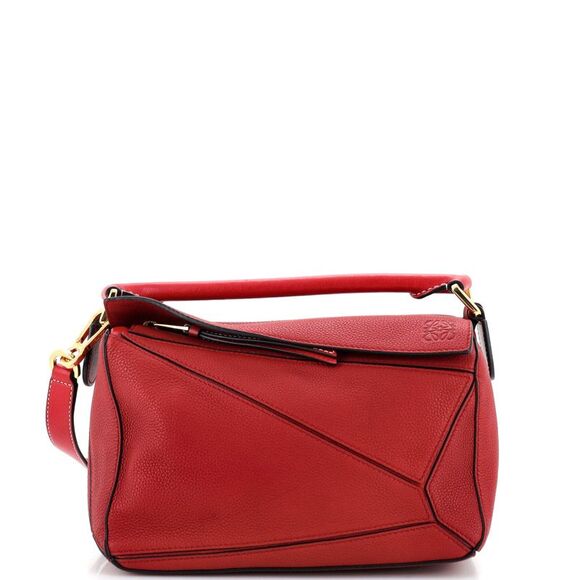 Loewe | Bags | Loewe Puzzle Bag Leather Small Red | Poshmark
